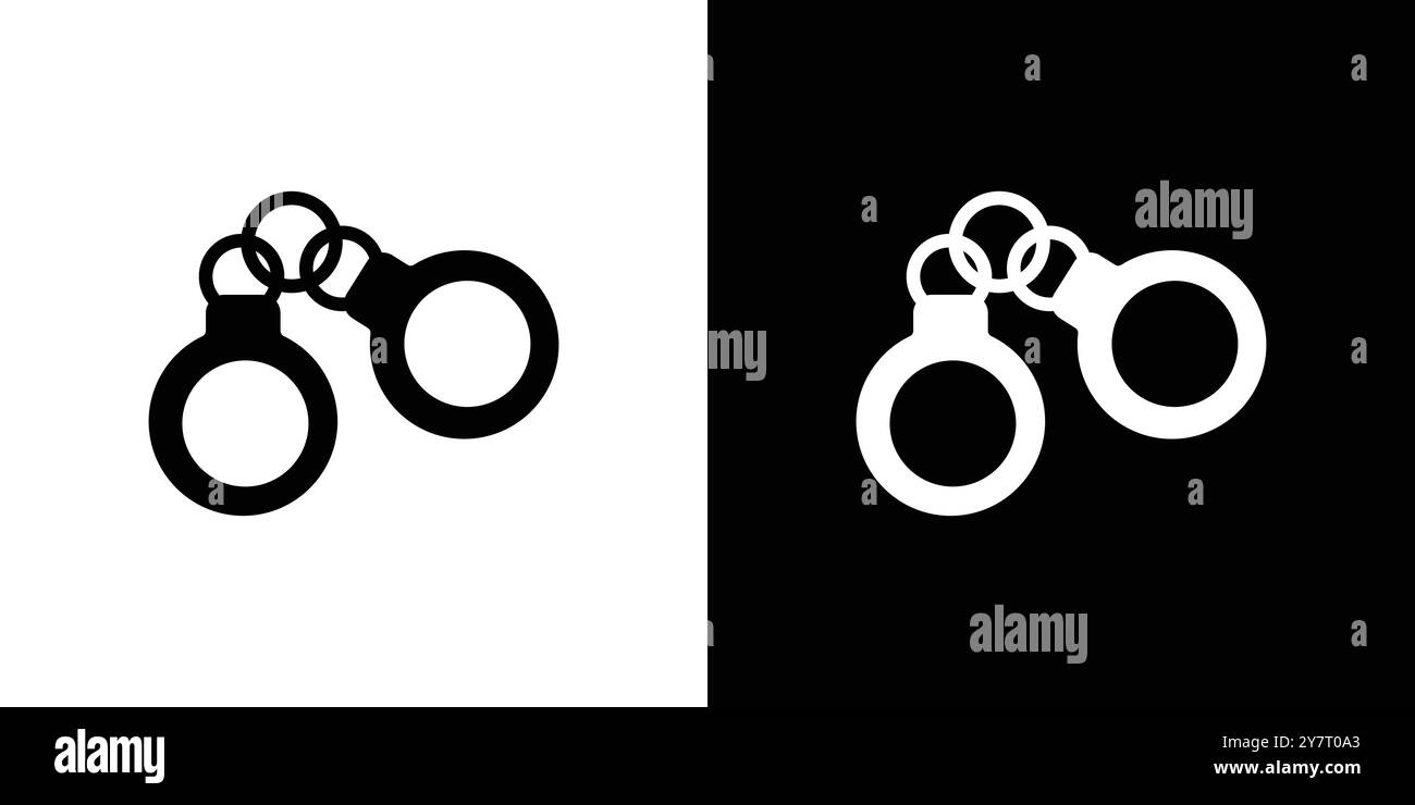 Handcuffs icon vector line logo mark or symbol set collection outline ...