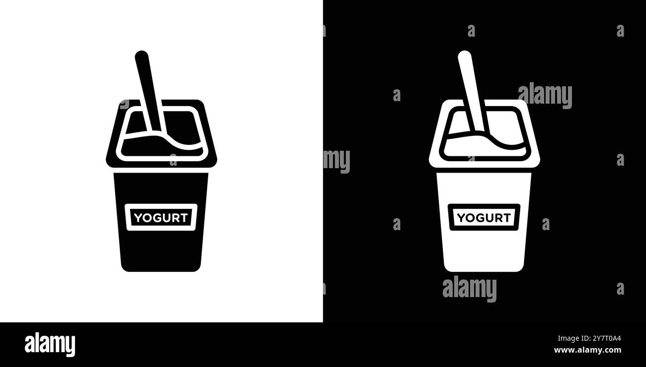 Yogurt icon vector line logo mark or symbol set collection outline ...