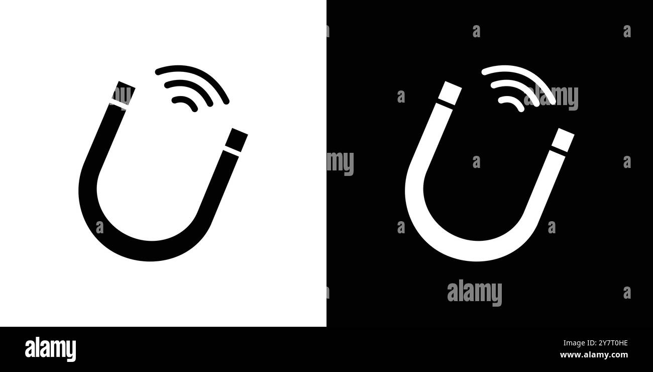 magnet icon vector line logo mark or symbol set collection outline ...