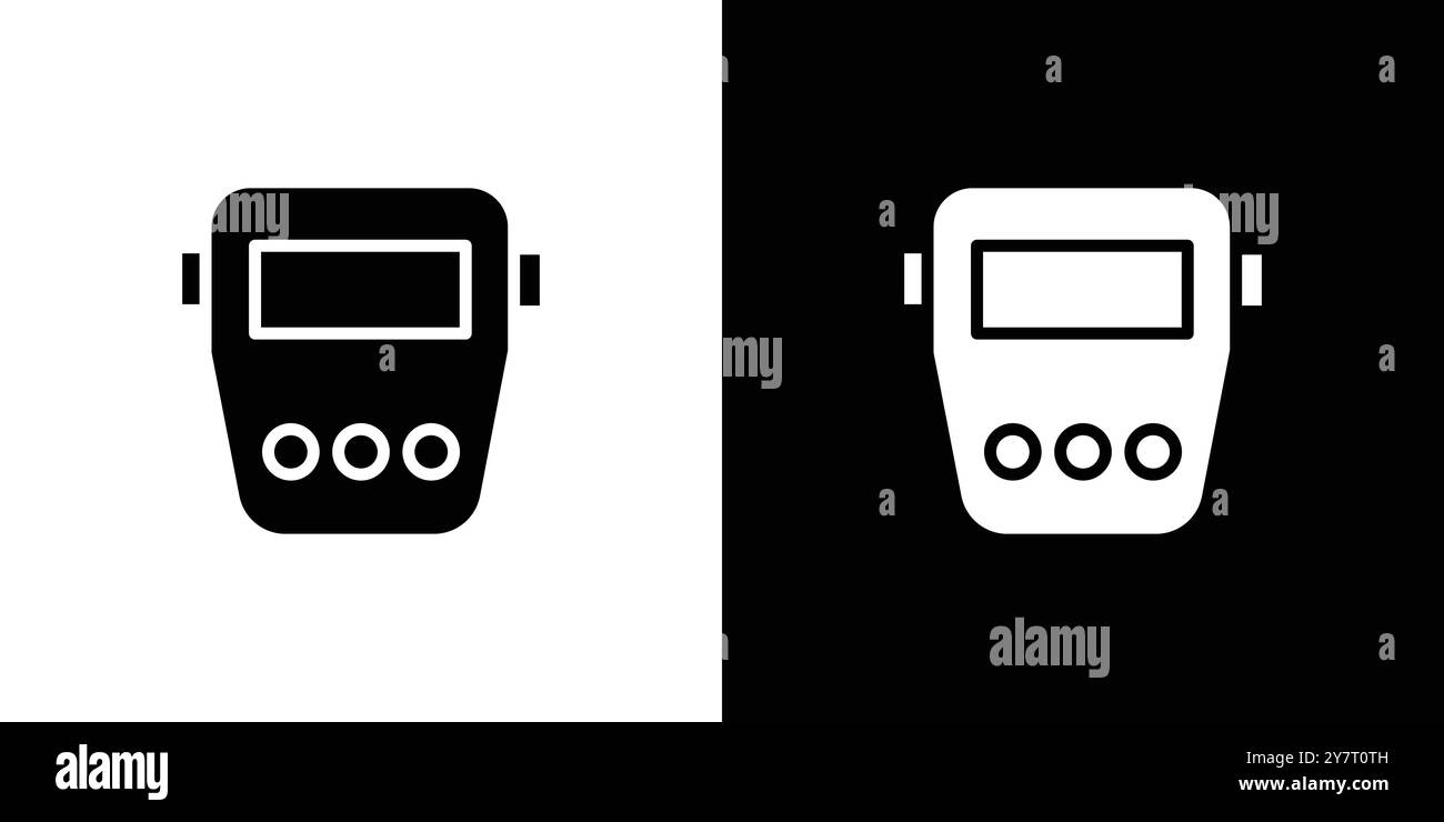 welding shield cover icon vector line logo mark or symbol set ...