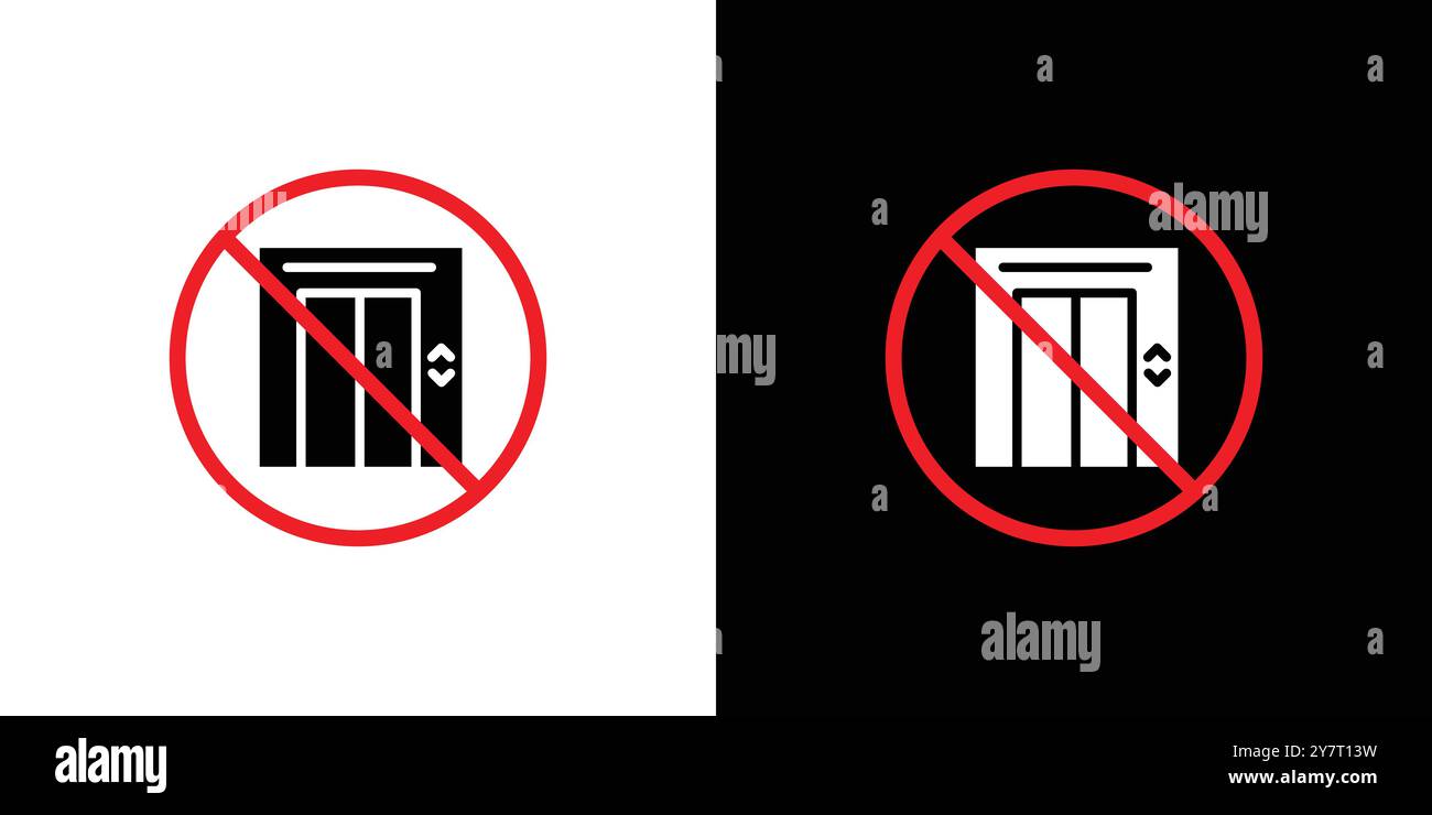 No Elevator Sign icon vector line logo mark or symbol set collection ...