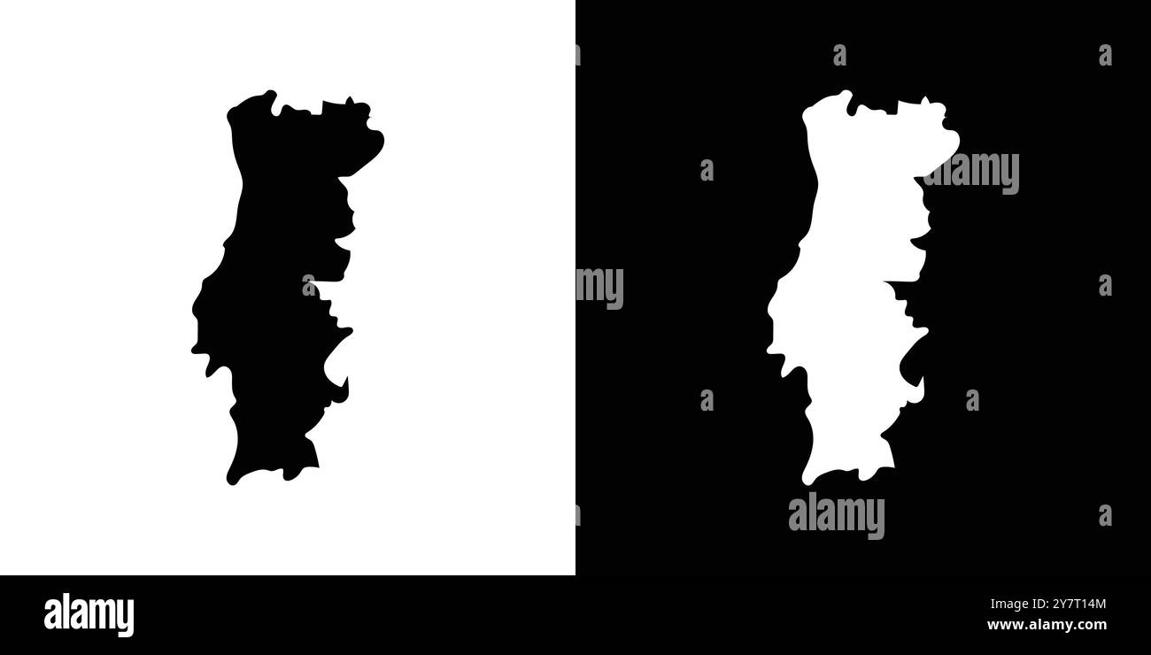 Portugal map icon vector line logo mark or symbol set collection ...