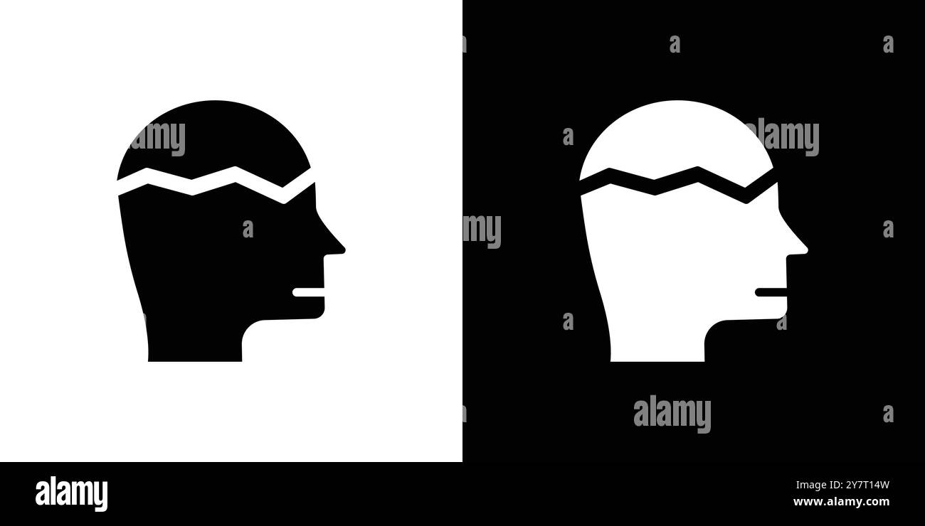 Nervous breakdown icon vector line logo mark or symbol set collection ...