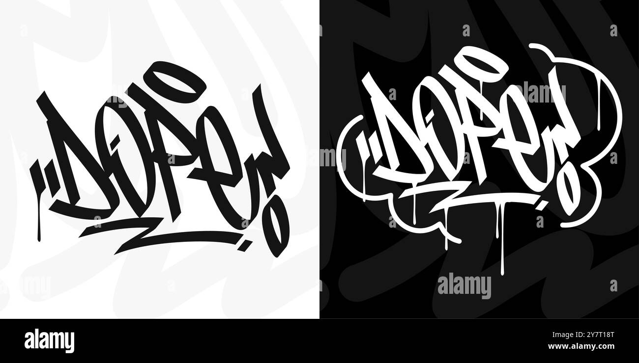 Modern Trendy Word Dope Abstract Hip Hop Hand Written Graffiti Urban ...