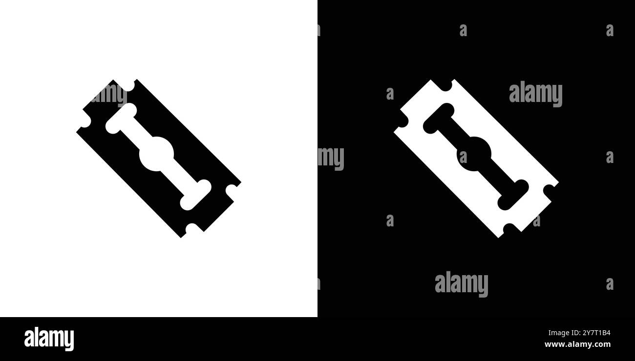 Razor blade icon vector line logo mark or symbol set collection outline ...