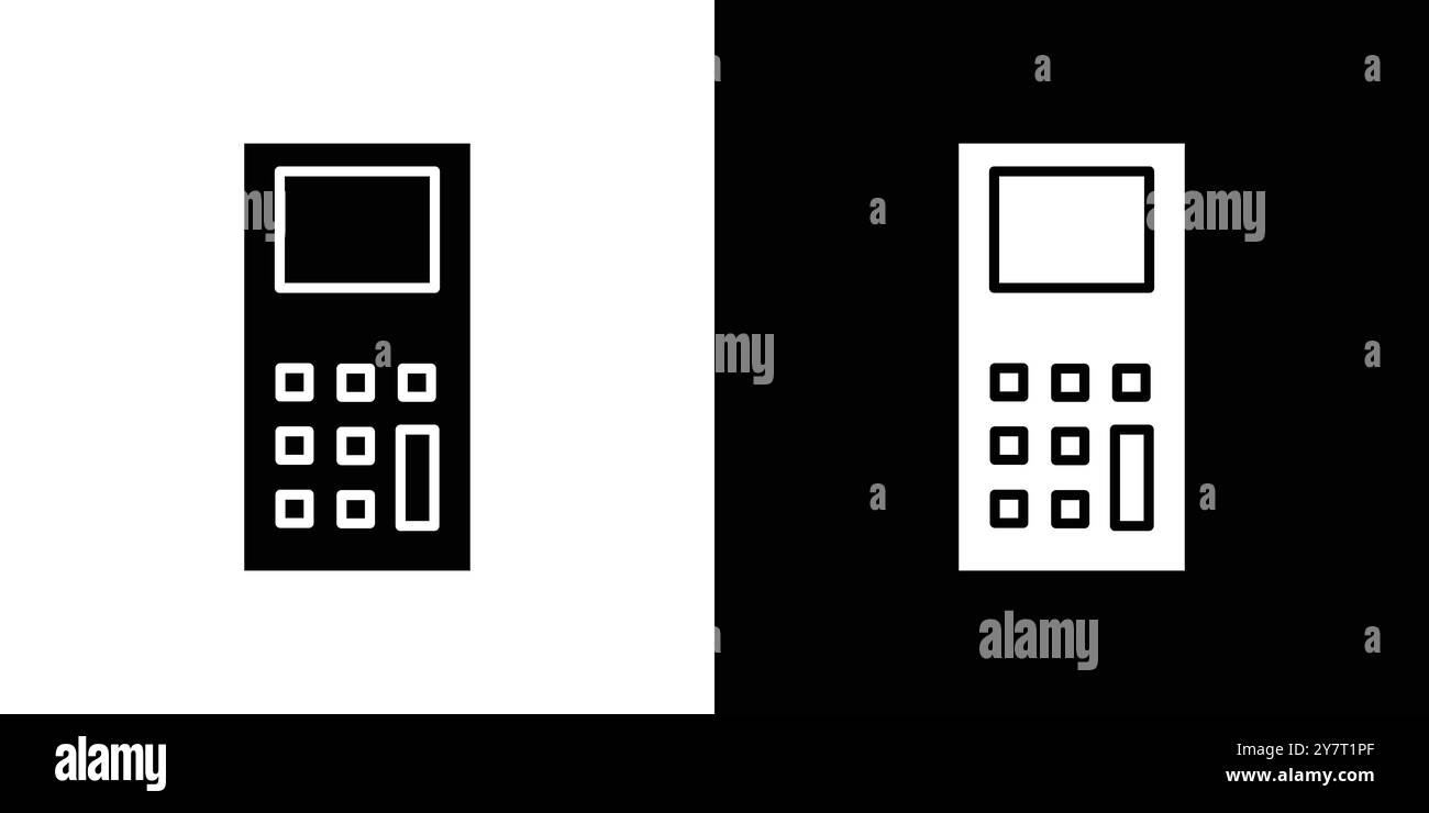 pos terminal icon vector line logo mark or symbol set collection ...