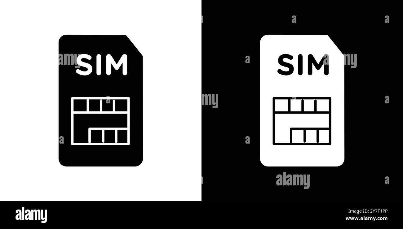 sim card icon vector line logo mark or symbol set collection outline ...