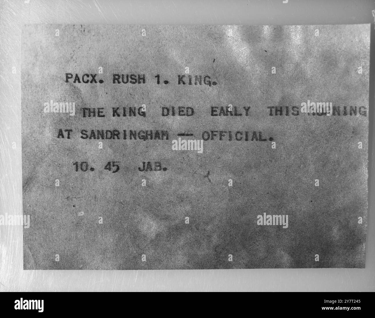 King george vi death newspaper hi-res stock photography and images - Alamy