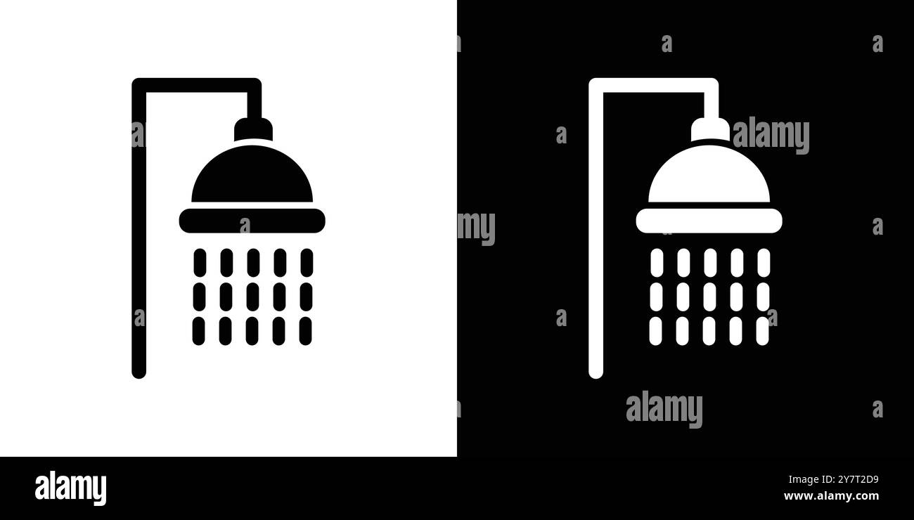 Shower icon vector line logo mark or symbol set collection outline ...