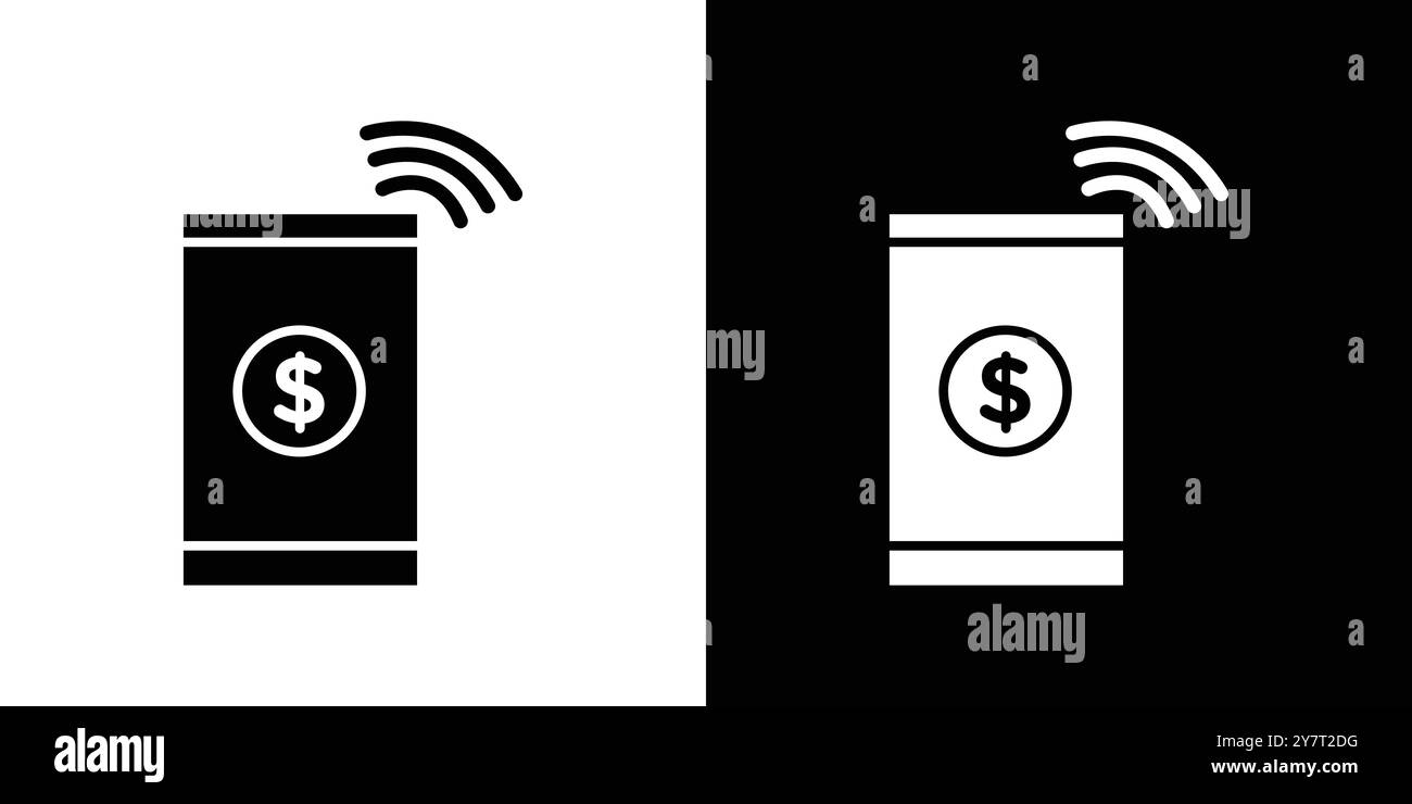 NFC wireless payment icon vector line logo mark or symbol set ...