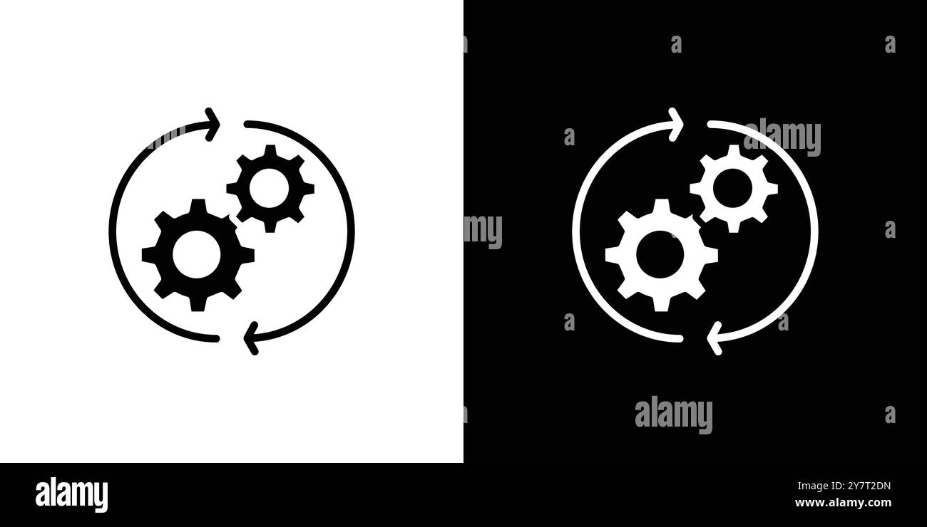 processing icon vector line logo mark or symbol set collection outline ...