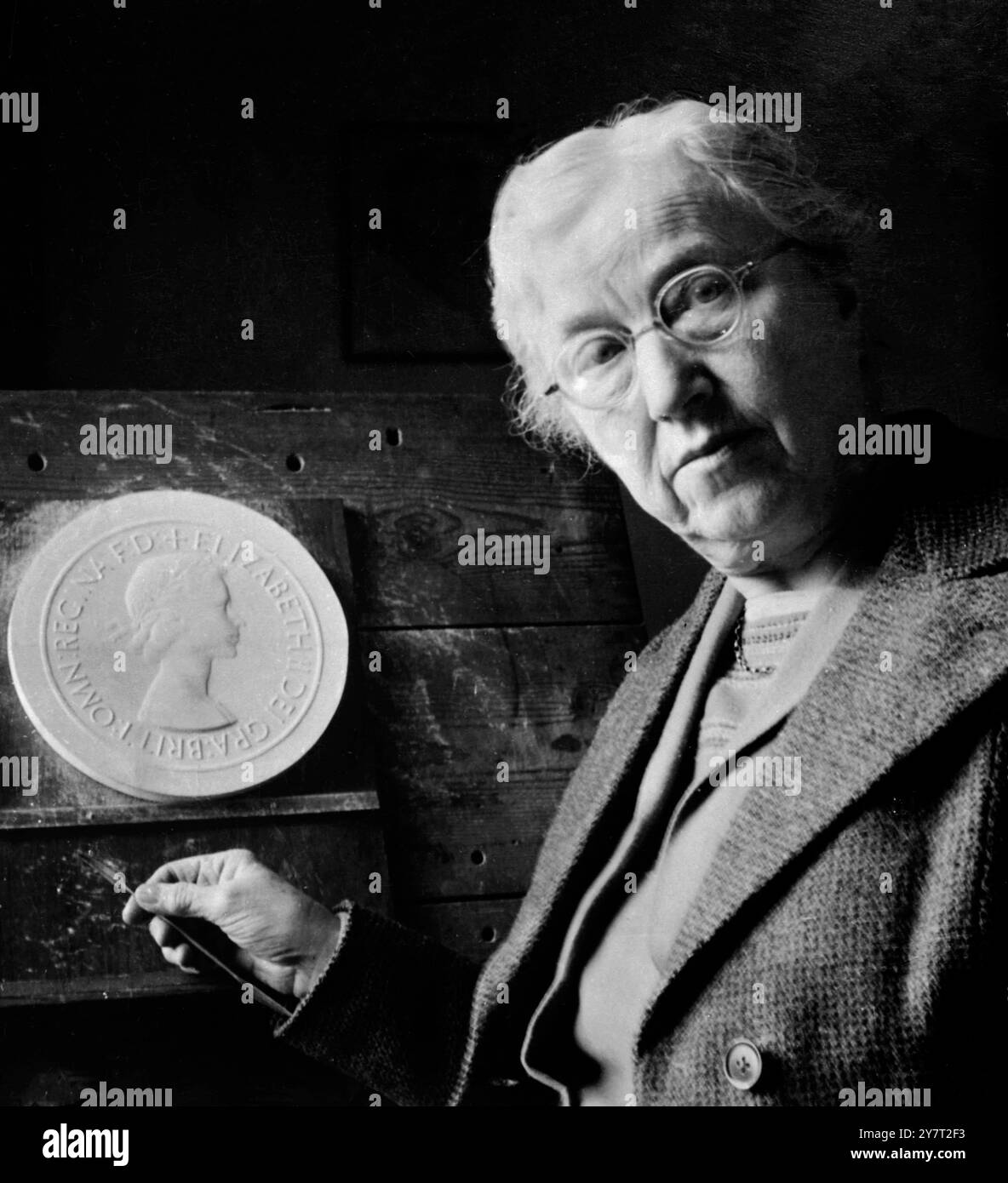 71-year-old sculptress is designer of uncrowned effigy A study of Mrs ...