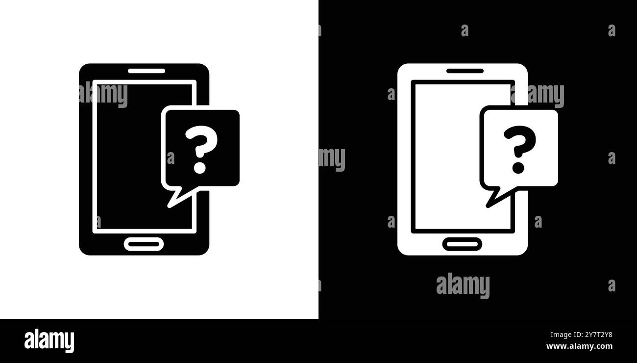 Smartphone Help and Support icon vector line logo mark or symbol set ...