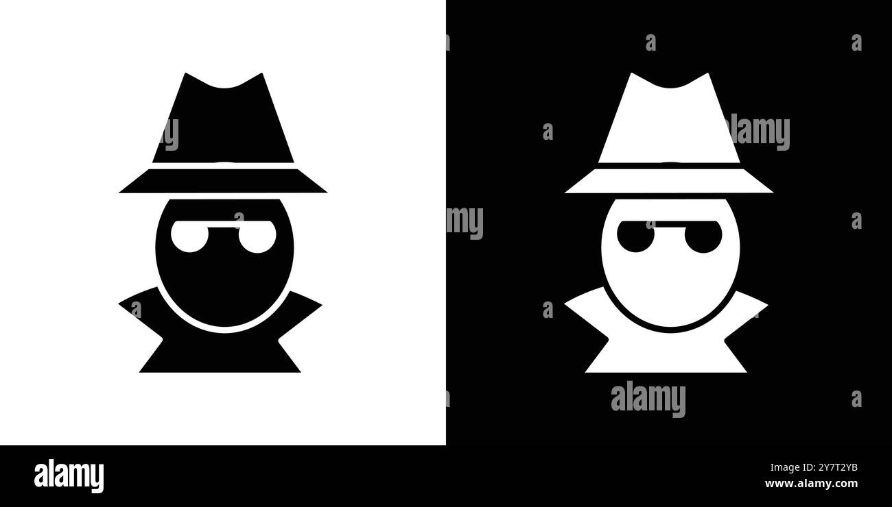 Secret agent icon vector line logo mark or symbol set collection outline style Stock Vector ...