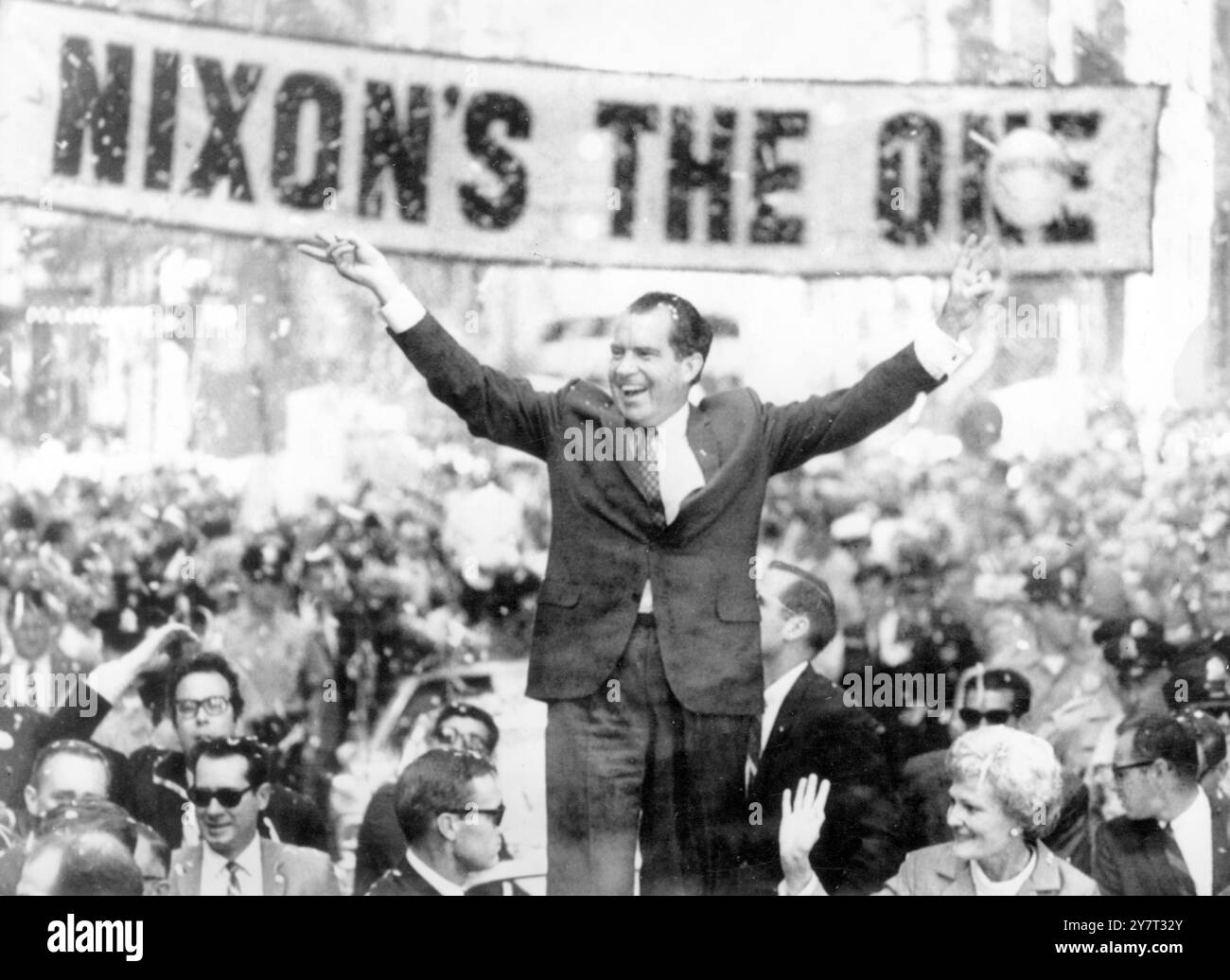 Nixons the one banner hi-res stock photography and images - Alamy