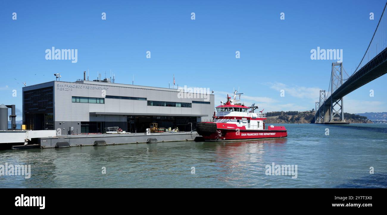 San Francisco Fire Department Fireboat 3 moored at The Fire Station ...