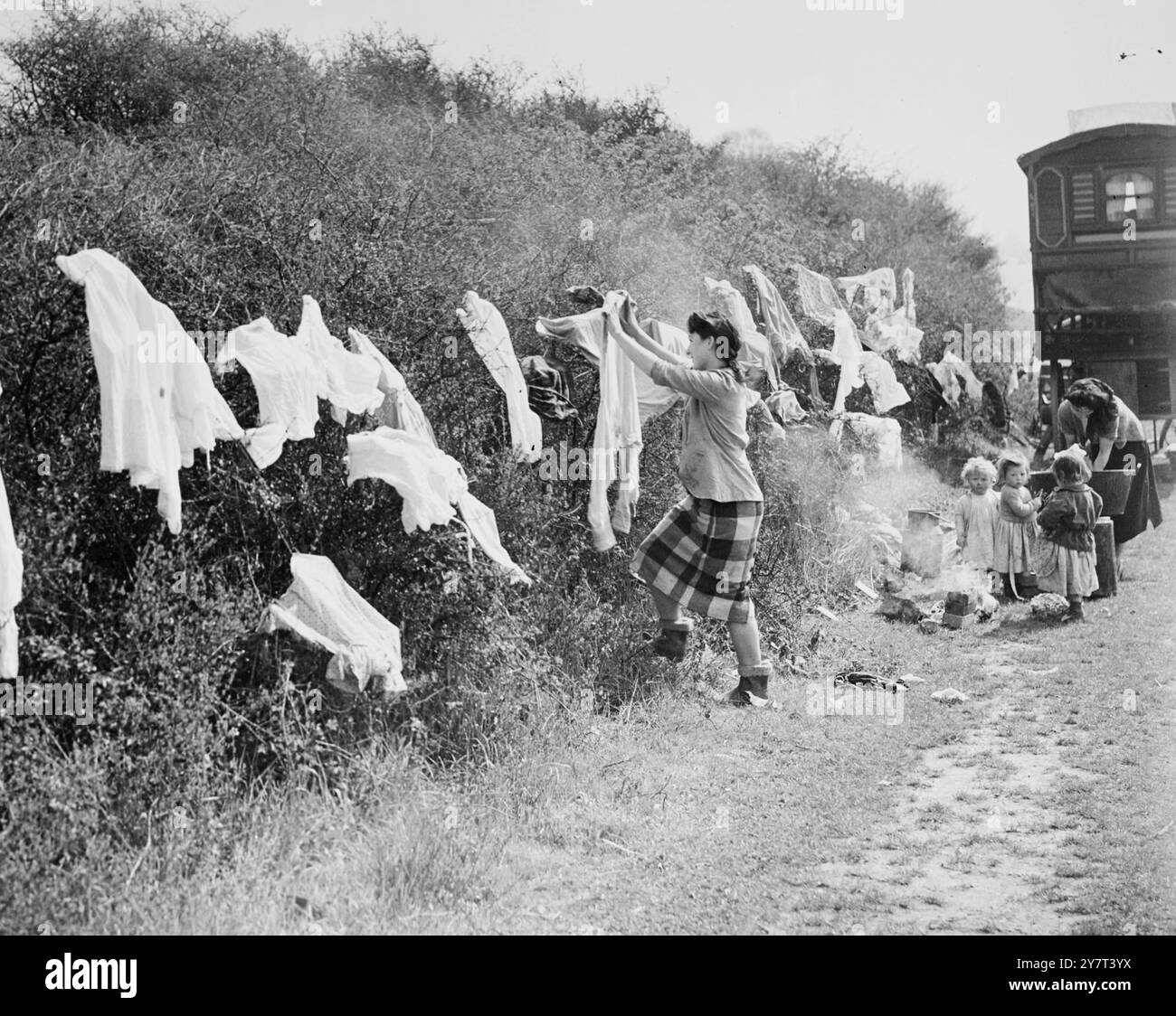 Clothes washing day at this Roma neighborhood. In a tradition going ...