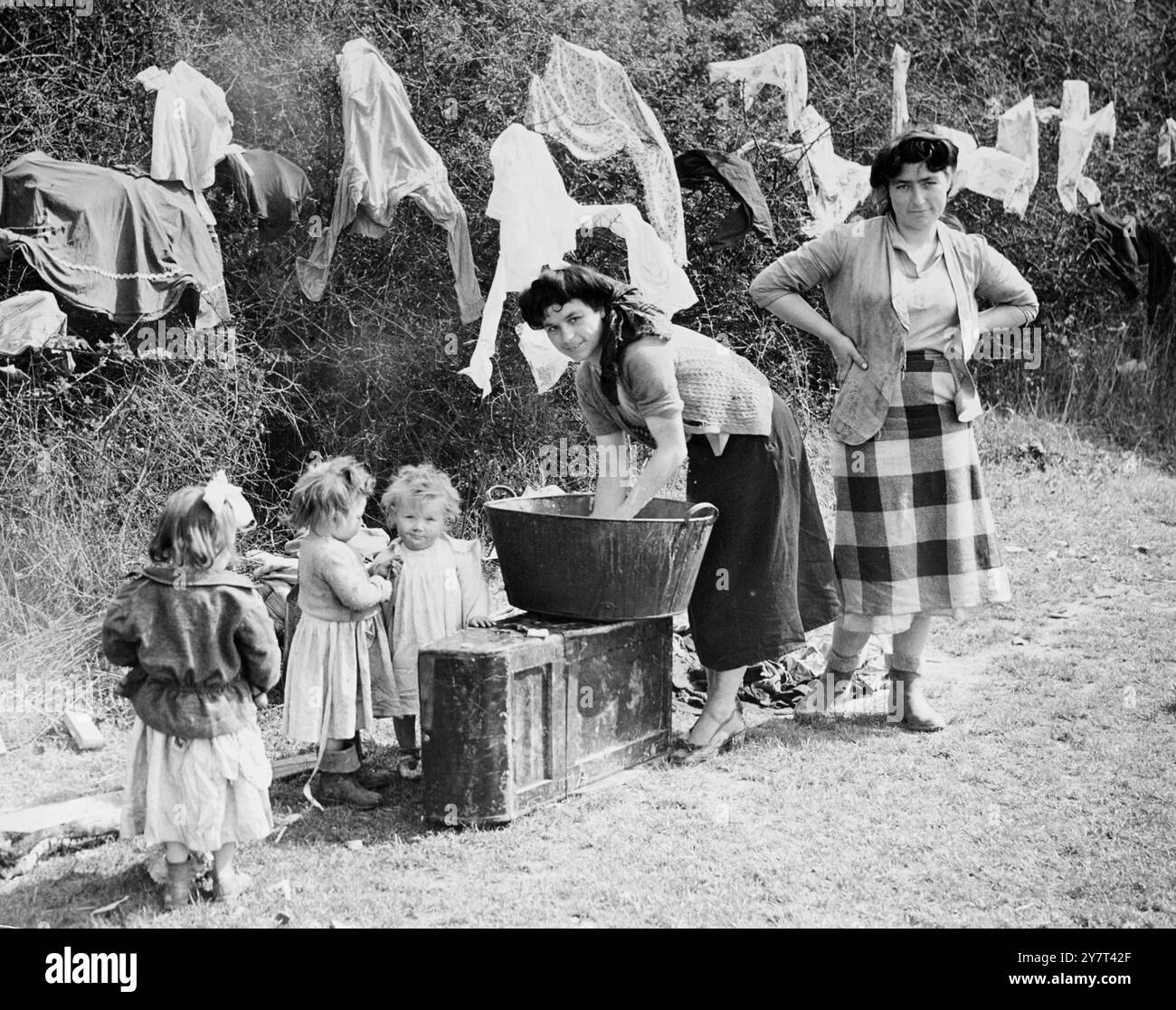 Clothes washing day at this Roma neighborhood. In a tradition going ...
