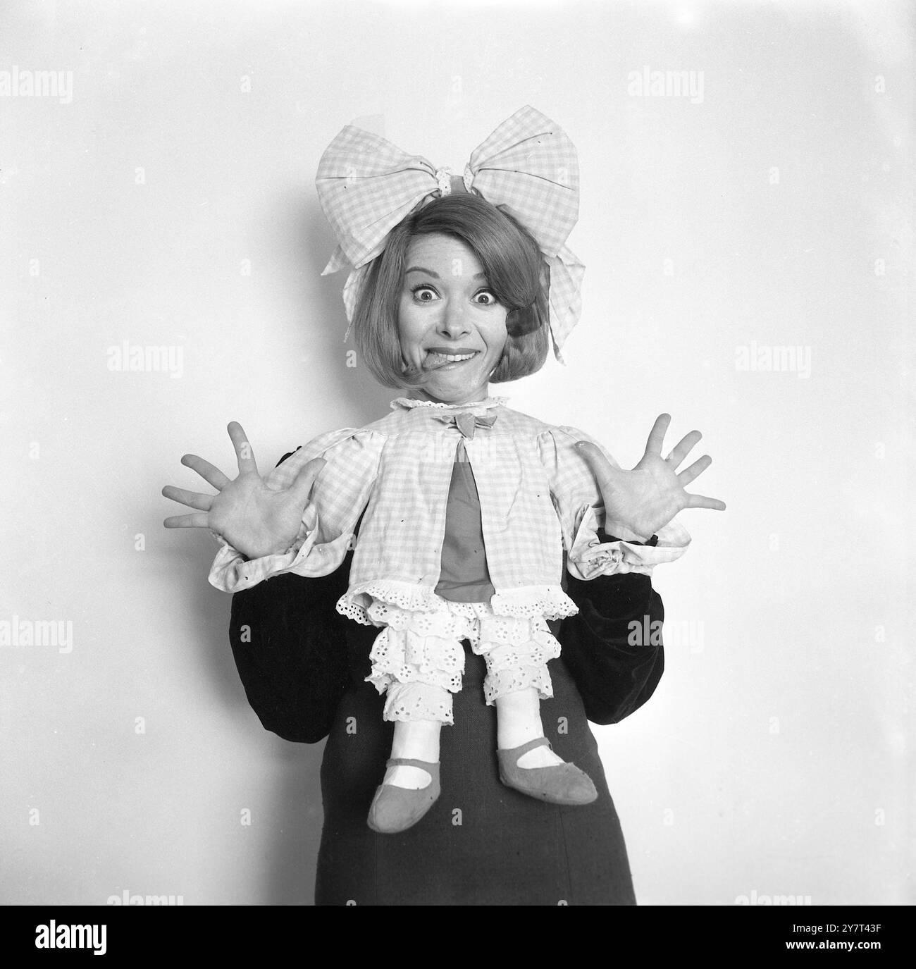 American artist Shari Lewis is pictured wearing " Little Shari " at the ...
