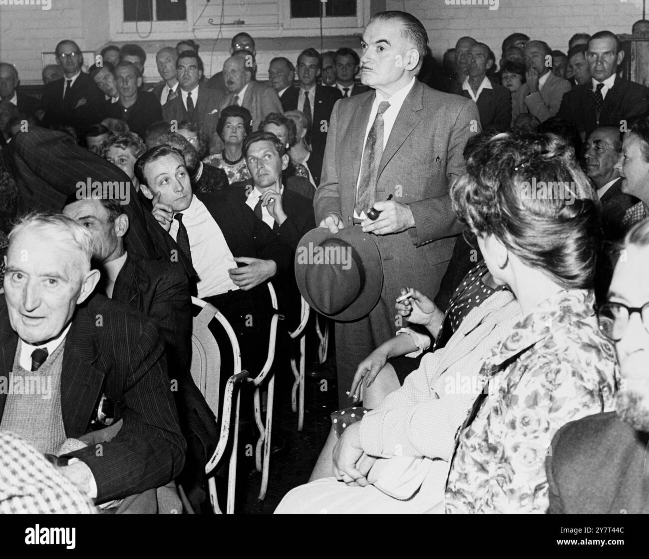 Roma protest meeting - A section of the crowded hall at a protest ...