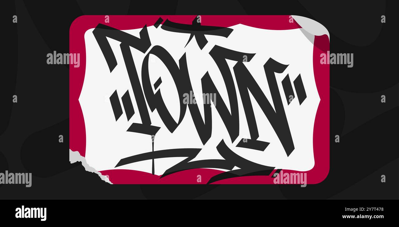 Graffiti Style Sticker Hello My Name Is With Some Street Art Lettering ...