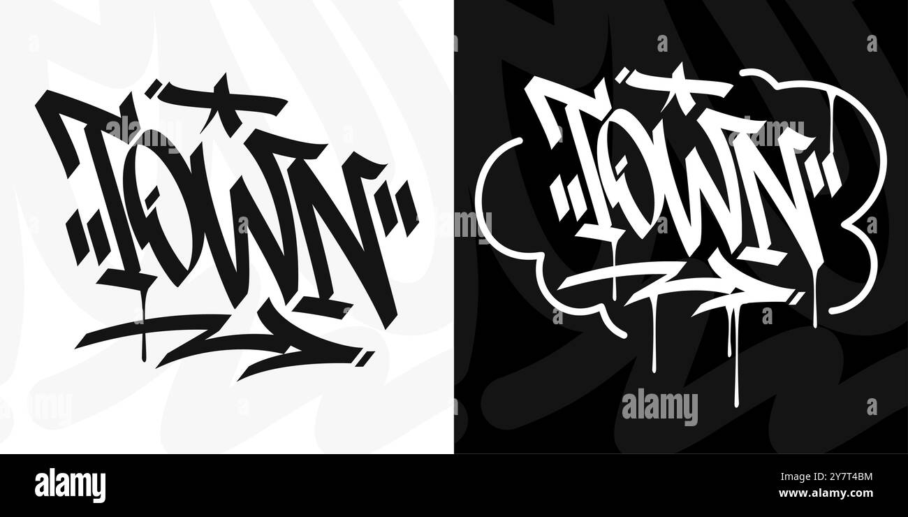 Modern Trendy Word Town Abstract Hip Hop Hand Written Graffiti Urban ...