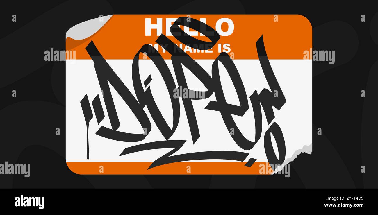Graffiti Style Sticker Hello My Name Is With Some Street Art Lettering ...