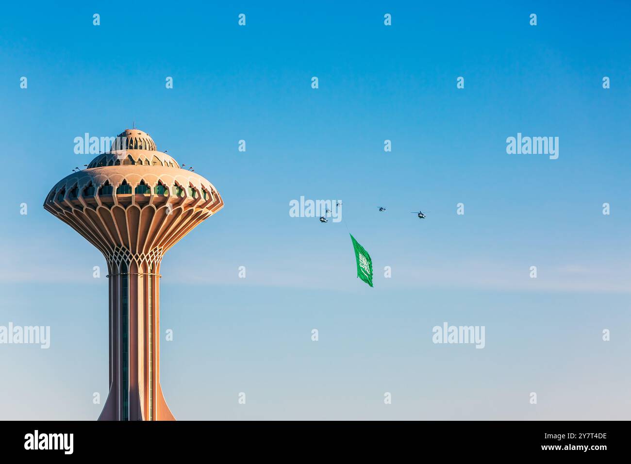 Celebrating Saudi Arabia 94th National Day: Helicopter Showcases Saudi ...