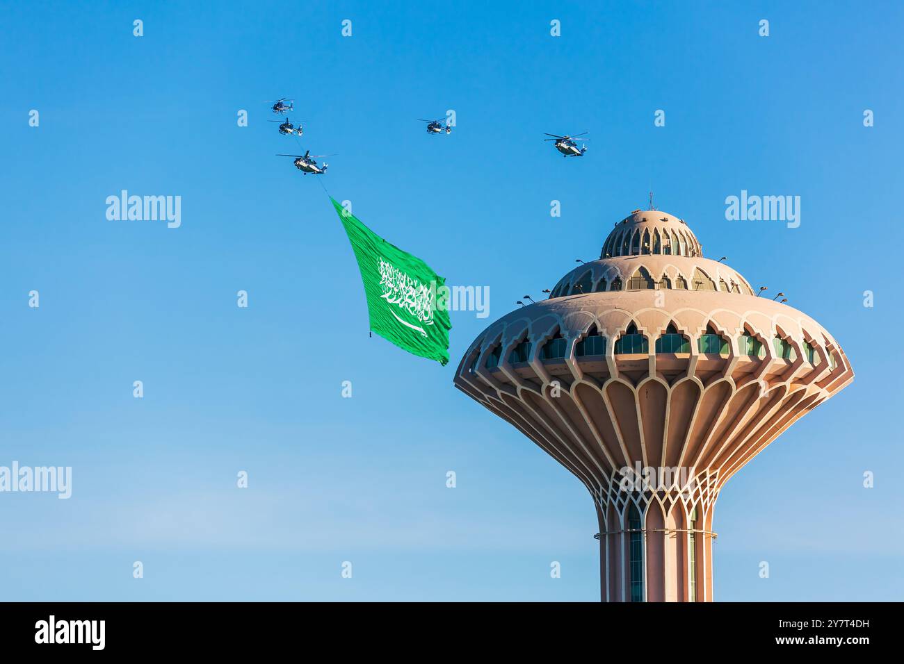 Celebrating Saudi Arabia 94th National Day: Helicopter Showcases Saudi ...