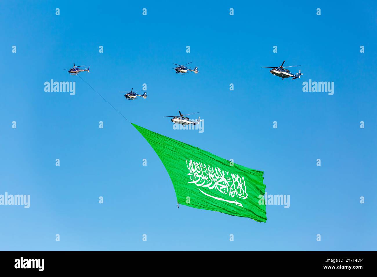 Celebrating Saudi Arabia 94th National Day: Helicopter Showcases Saudi ...