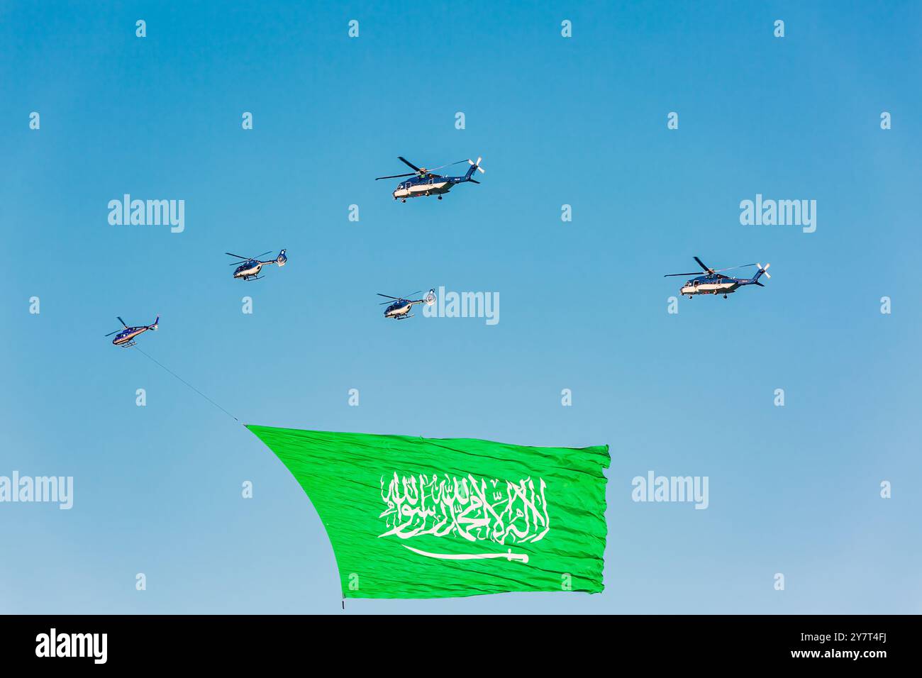 Celebrating Saudi Arabia 94th National Day: Helicopter Showcases Saudi ...