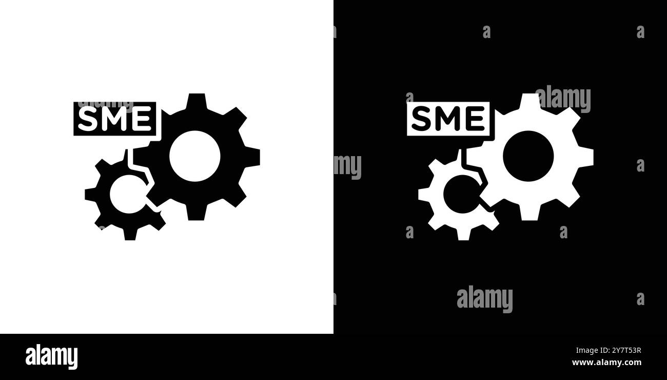 SME, small and medium enterprise icon vector line logo mark or symbol ...