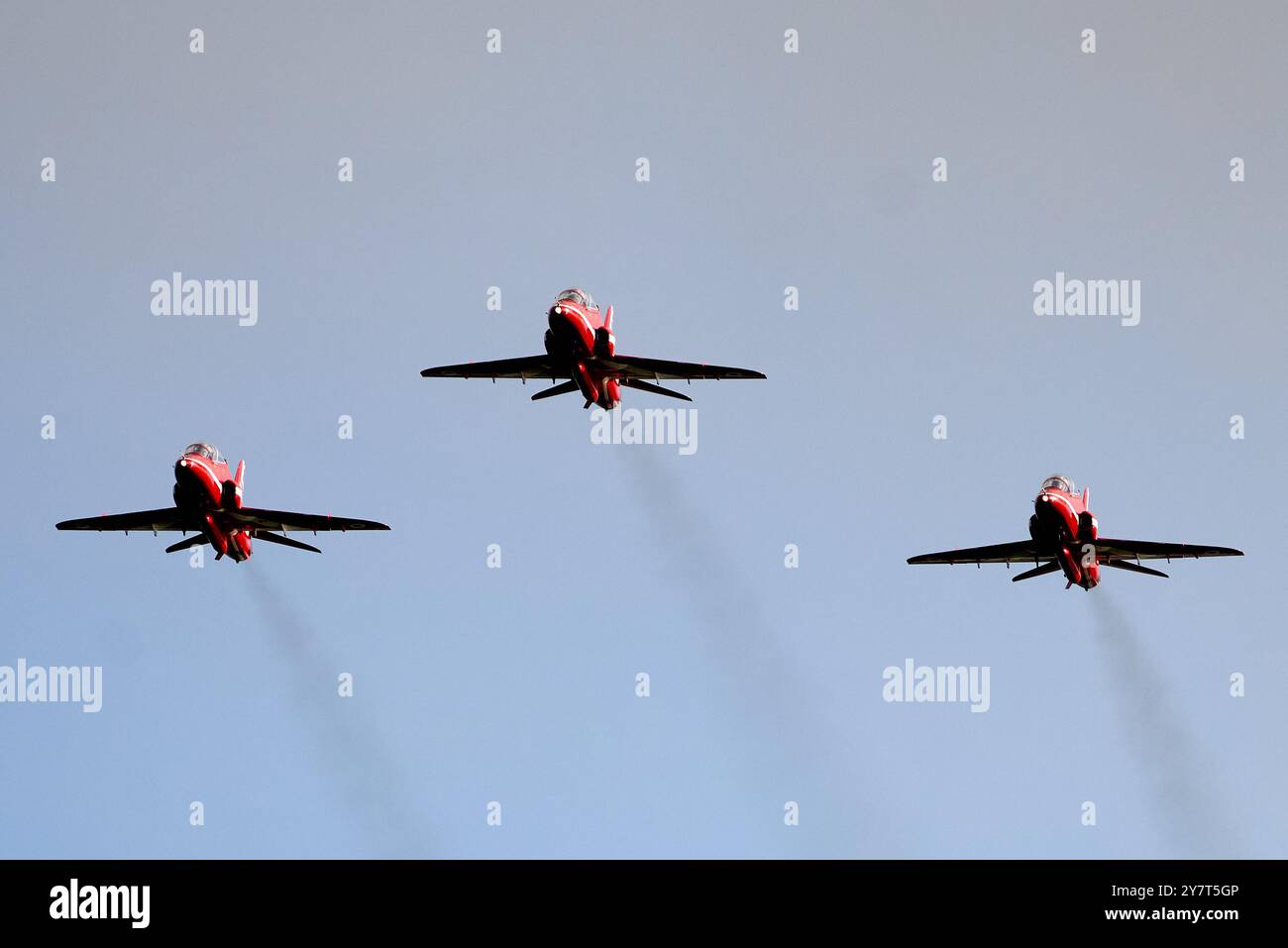 Red Arrows take off from Stornoway Airport on the Isle of Lewis after ...