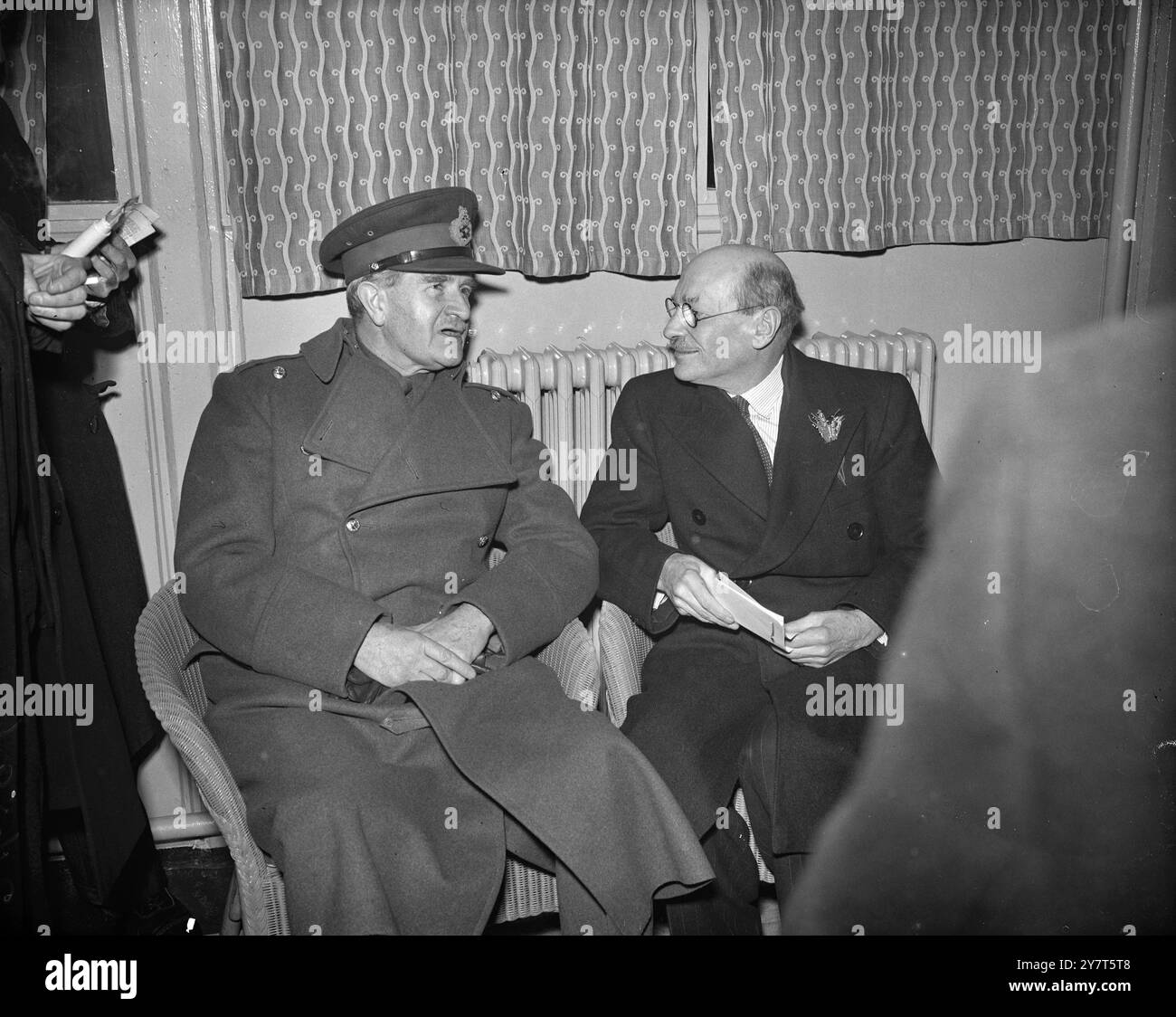 C.I.G.S. GOES WITH ATLEE TO AMERICA With a sprig of Heather in his ...