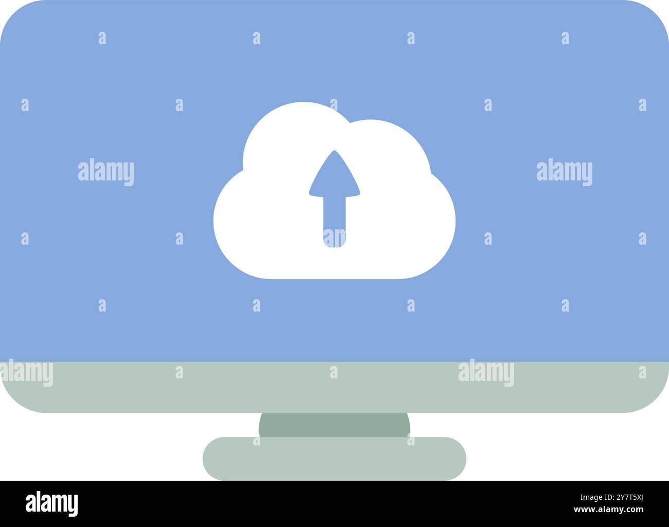 Upload cloud button on computer Stock Vector Images - Alamy