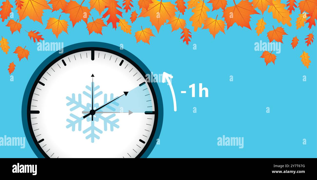 winter time concept fall back clock vector illustration Stock Vector ...