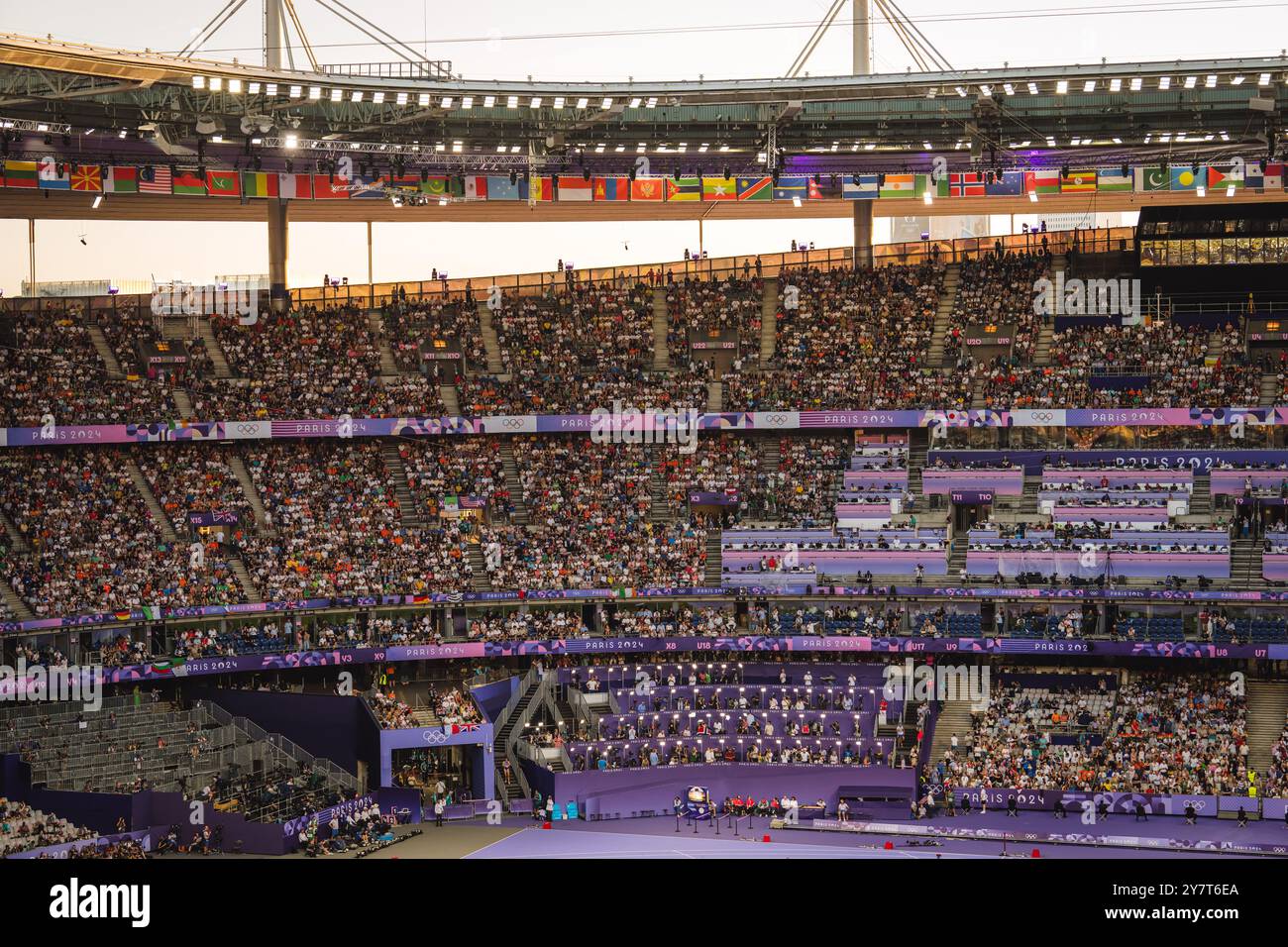 Interior of the Stade de France with spectators during the Paris 2024 ...