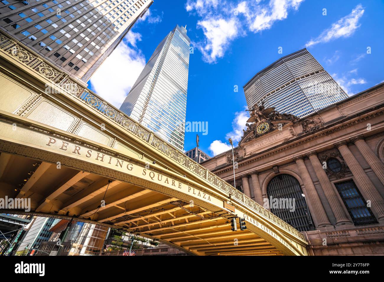 Pershing square plaza and Grand central terminal street view, New York ...