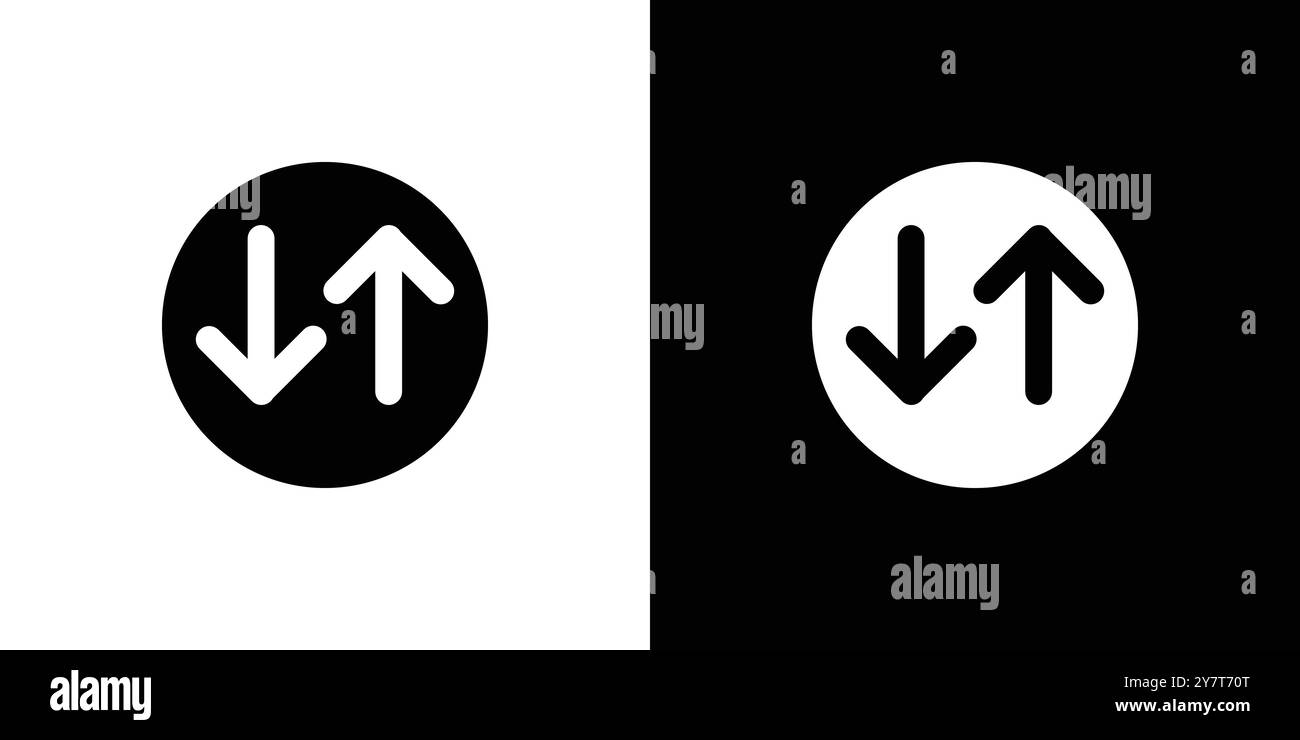 Up and down arrows icon vector line logo mark or symbol set collection ...