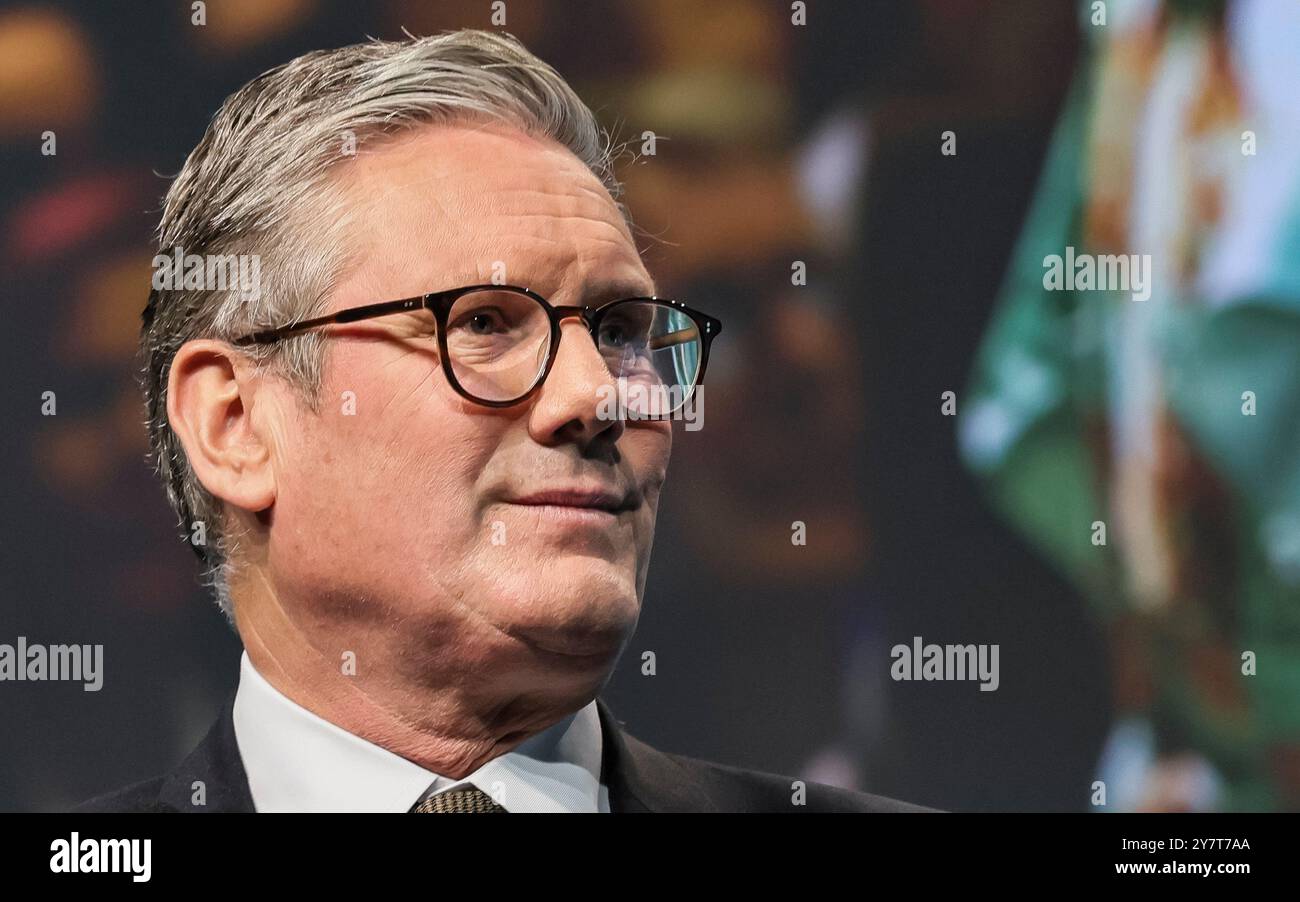 Sir Keir Starmer, Prime Minister of the United Kingdom, close up face ...