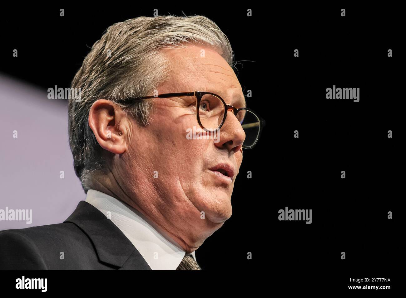 Sir Keir Starmer, Prime Minister of the United Kingdom, close up face ...
