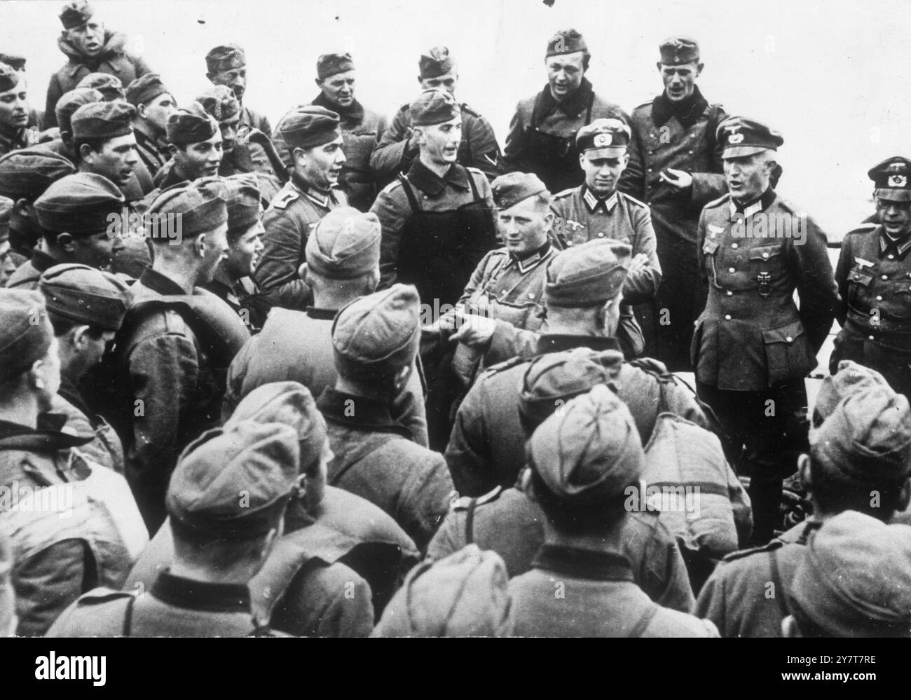 German occupied territory - 1940 - 1941Meeting of German troops Stock ...