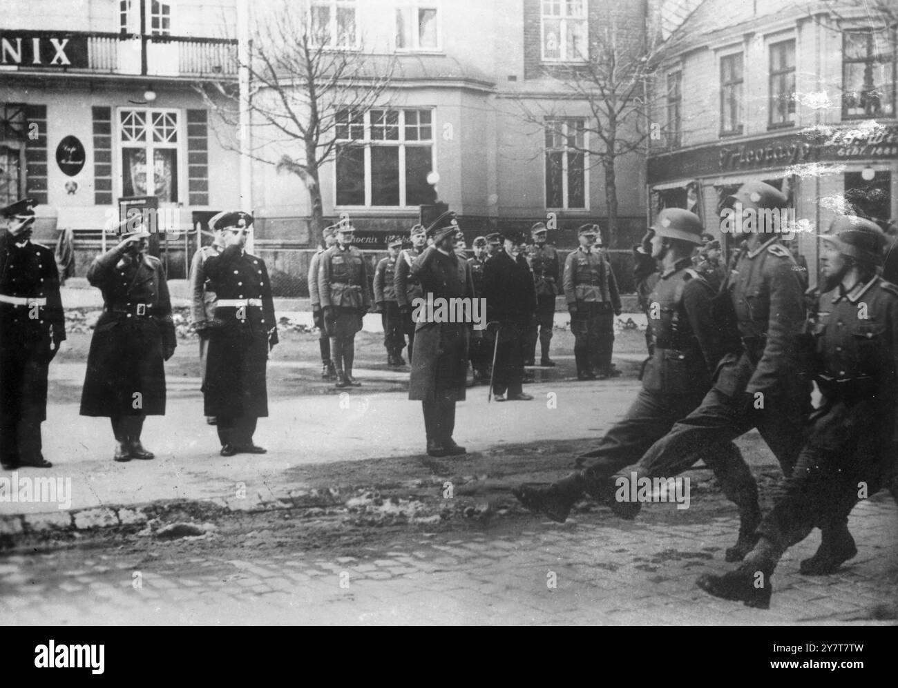 STILL GOOSE STEPPINGPhoto shows: German troops goose-stepping past ...