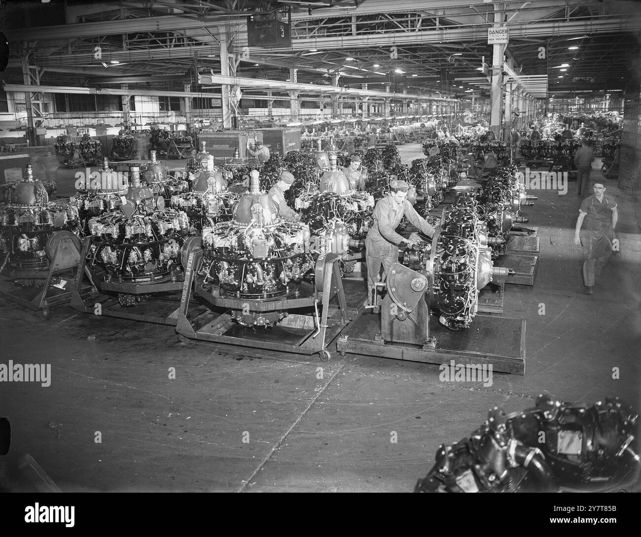 ENGINE STORE AT AN AIRBASE 1944A view in the engine store at an air ...