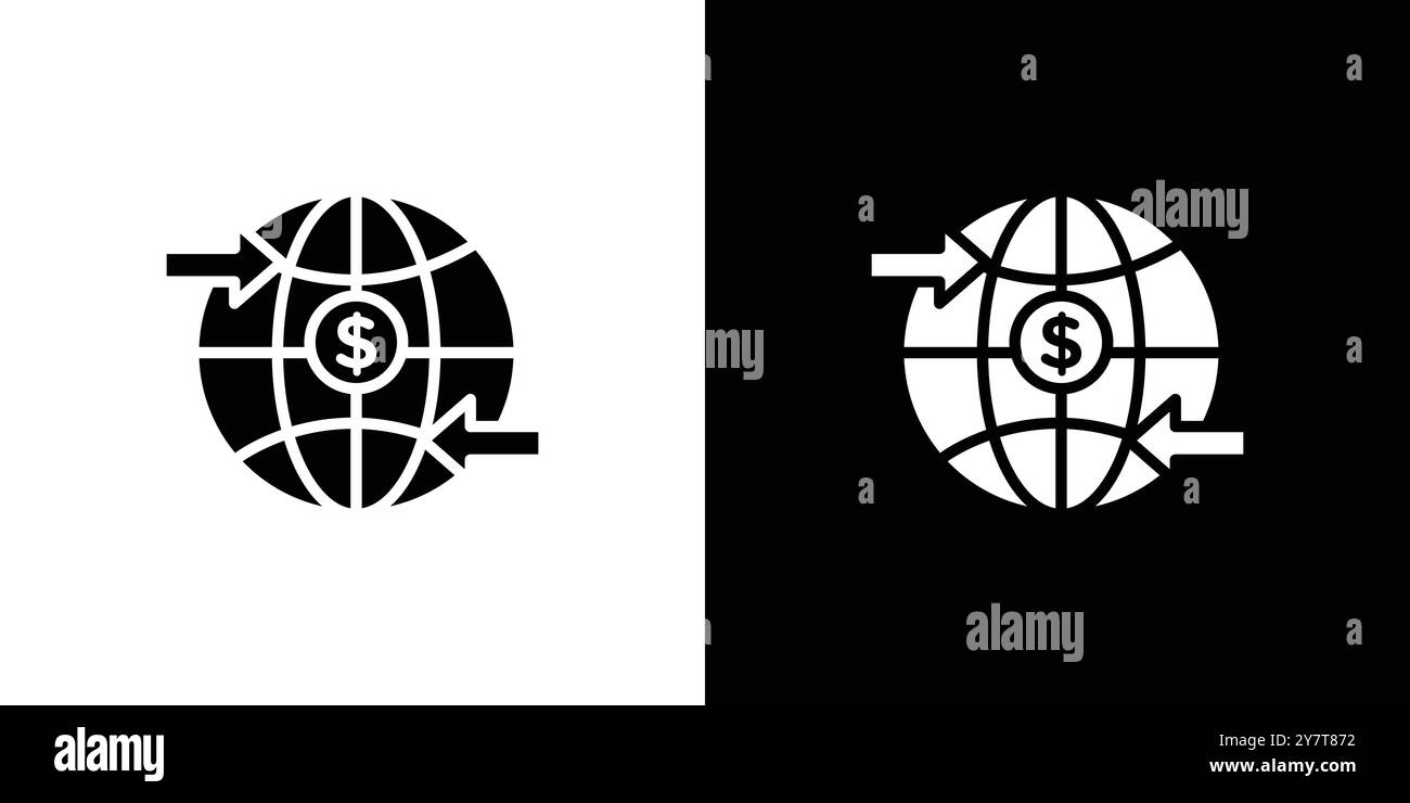World Payment Transfer icon vector line logo mark or symbol set ...
