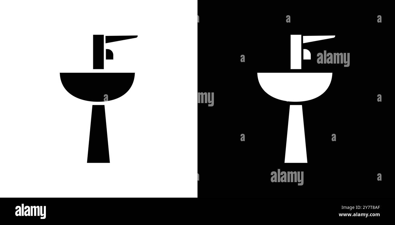 washbasin icon vector line logo mark or symbol set collection outline ...