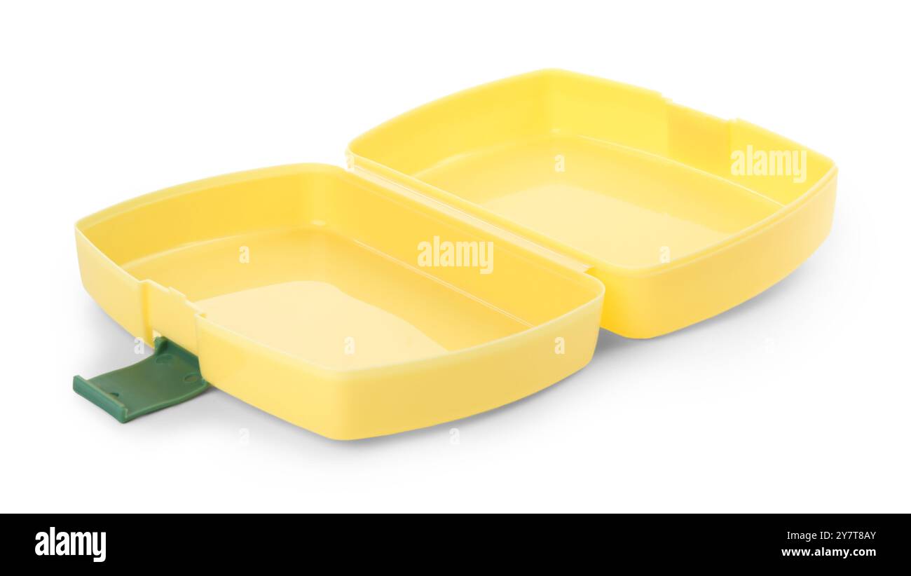 Empty plastic lunch box isolated on white Stock Photo - Alamy