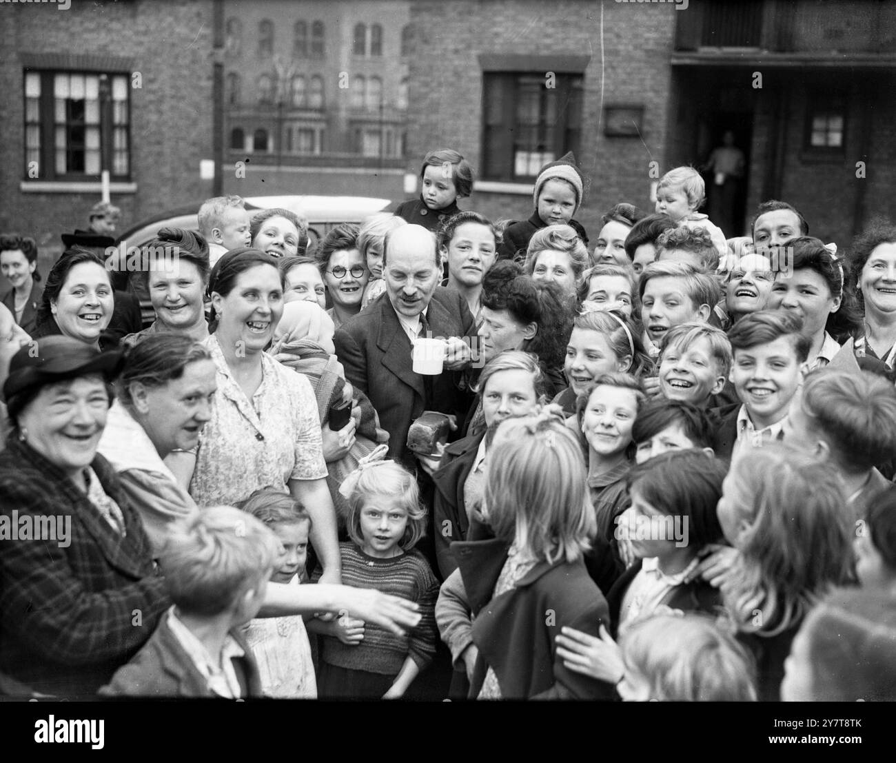 MR. ATTLEE MAKES ELECTION EVE TOUR Photo shows:- Mr. Clement Attlee ...