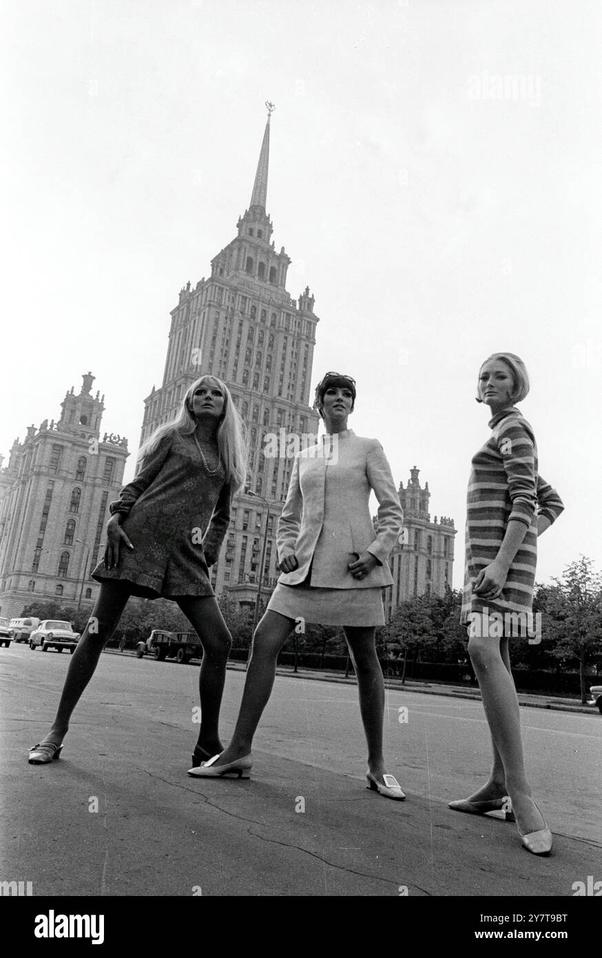 Showing the British flag in Moscow, top British models (left to right ...