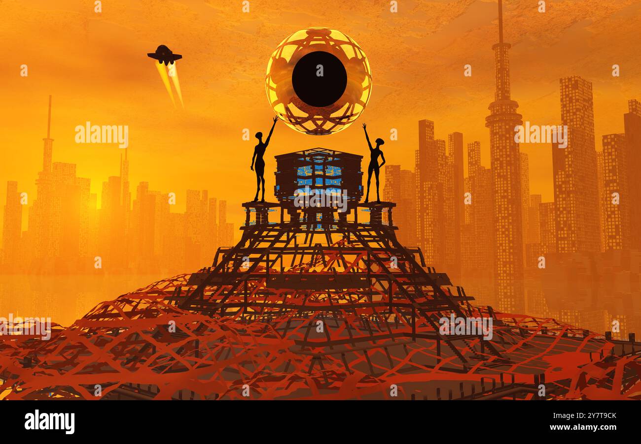 Dyson Sphere Black Hole Stock Photo - Alamy